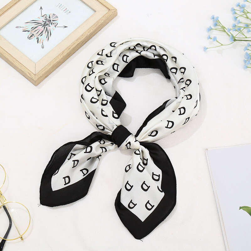 Women Elegant 27in Square Silk Feel Satin Scarf Head Neck Hair Tie ...