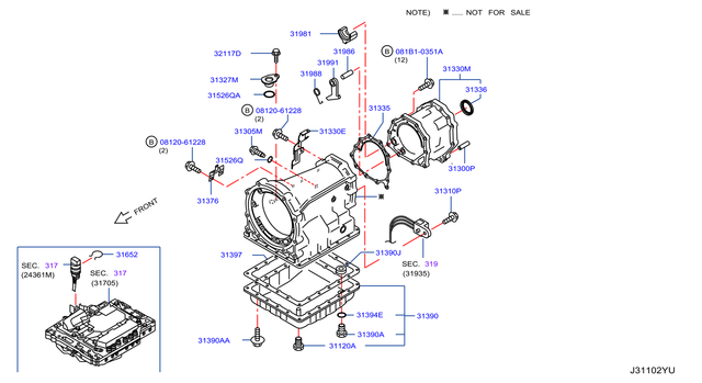 Nissan 3137590X0A Genuine OEM Extension Housing Seal for sale online | eBay