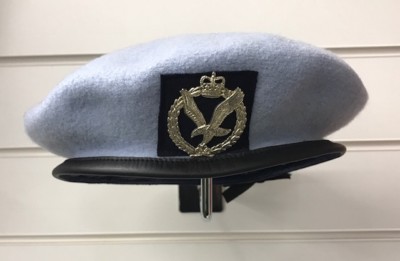 AAC Blue Beret & Badge & Patch, Army Air Corps, Military, Silk Line ...