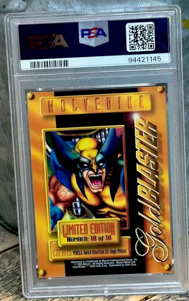 1995 MARVEL METAL WOLVERINE GOLD BLASTER #18 GEM MINT PSA 10 NICE! VERY ...