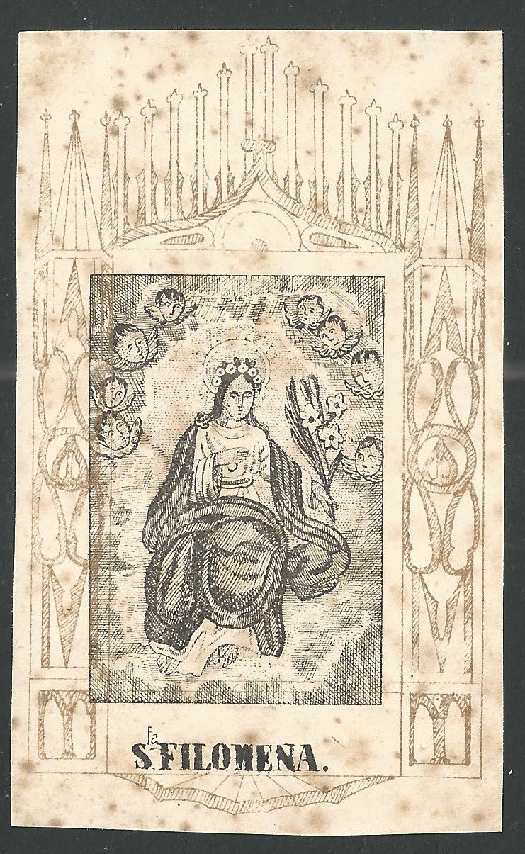 Holy card antique grabado de Santa Filimena estampa santino ...