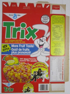 Trix Cereal Box Count Chocula Trix Plush offer 1982 FLAT never ...