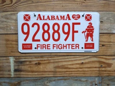 Alabama Expired 2018 Firefighter License Plate Auto Tags 92889F | eBay