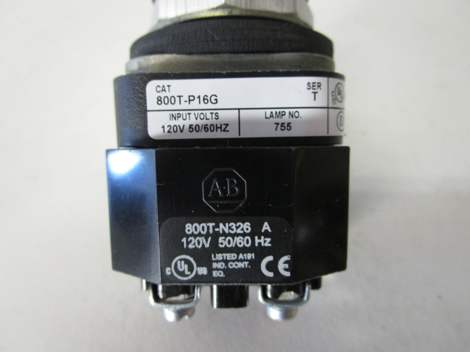 ALLEN-BRADLEY 800T-P16G SER.T RED PILOT LIGHT - USED - FREE SHIPPING | eBay