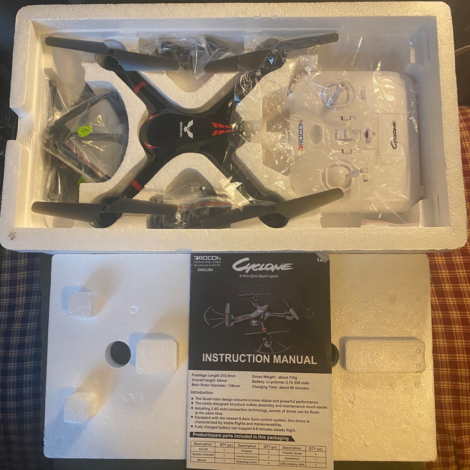 Ages 14+ Drocon Cyclone Drone X708W 6-Axis Gyro Quad-copter | eBay