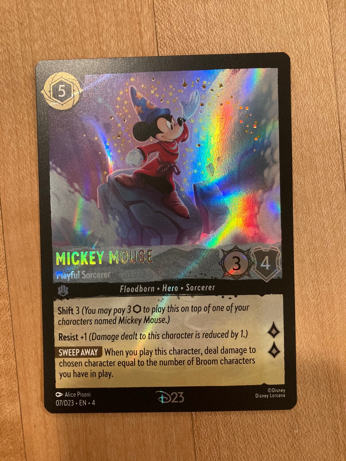 2024 DISNEY D23 EXPO LORCANA MICKEY MOUSE PLAYFUL SORCERER PROMO CARD ...