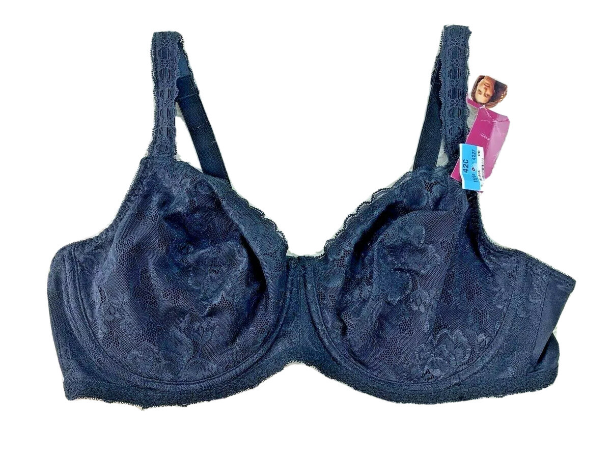 NWT Playtex Secrets Sexy Full Coverage UW Lace Embroidered Bra Black ...