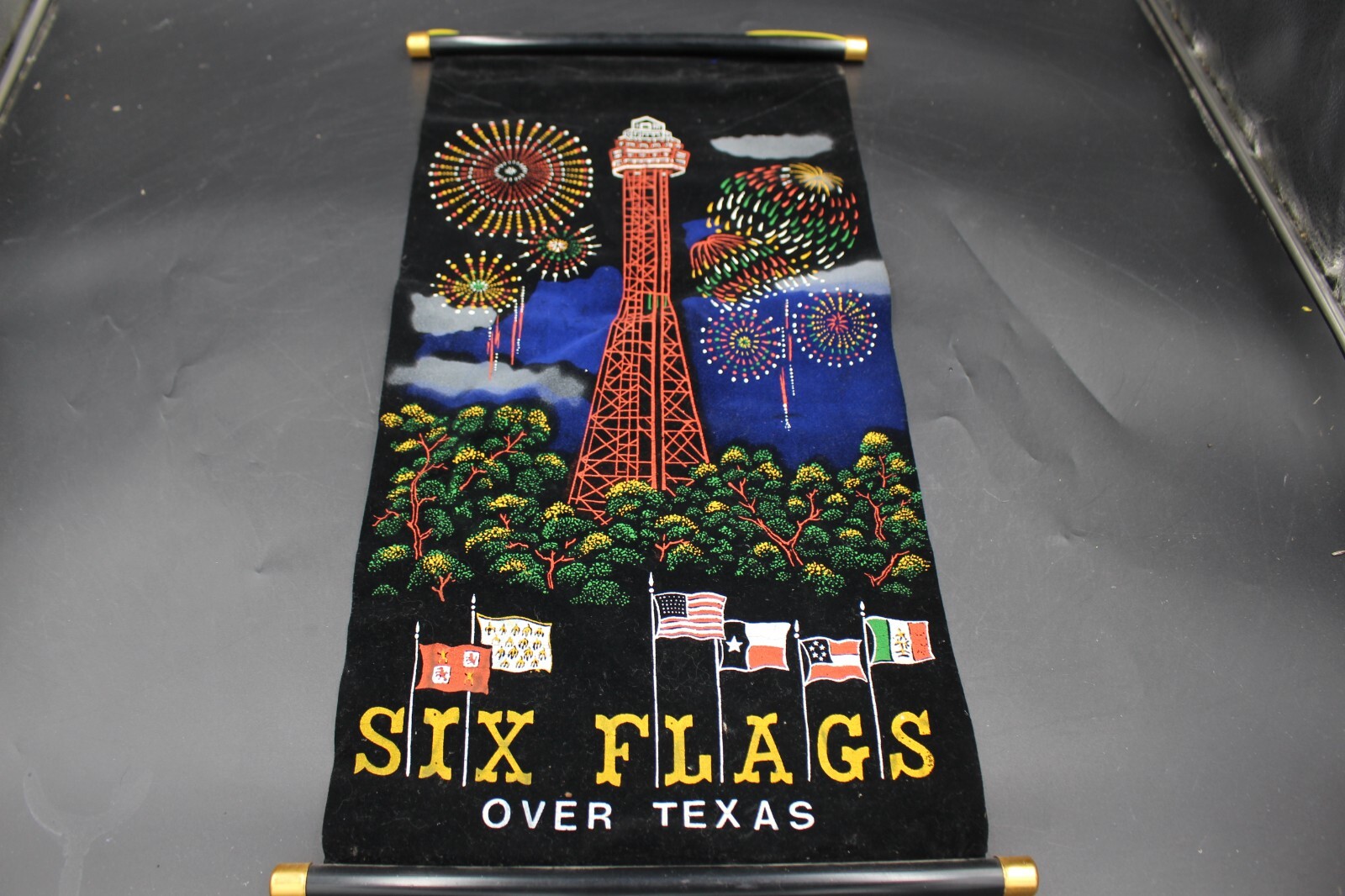 six flag over texas scroll tapestry 21 in x 10 1/2 in | eBay