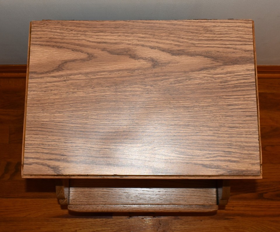 Midcentury Nightstand Phone Table Formica Top & Oak Wood, Storage ...