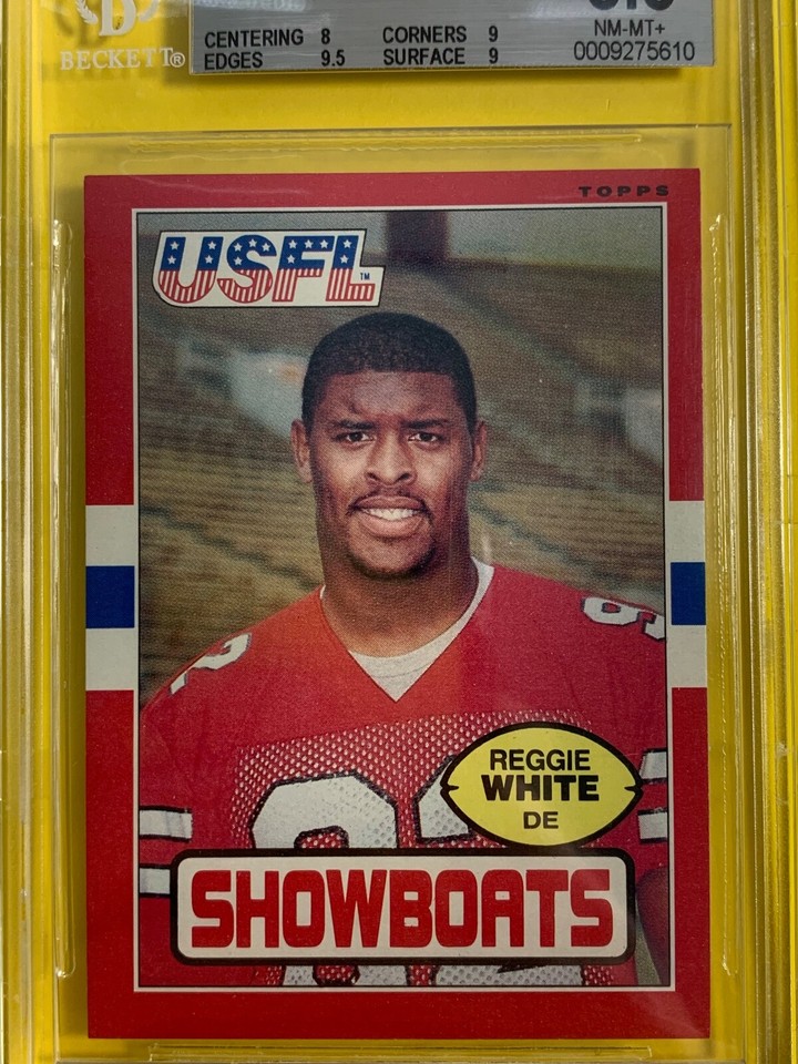 1985 Topps USFL #75 Reggie White Memphis Showboats XRC Pre-Rookie BGS 8 ...