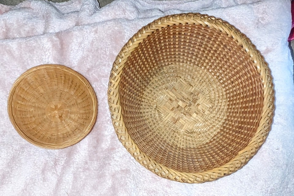 Vintage Woven From Occupied Japan Baskets Lot Of 2 Label & Stamp Mark ...