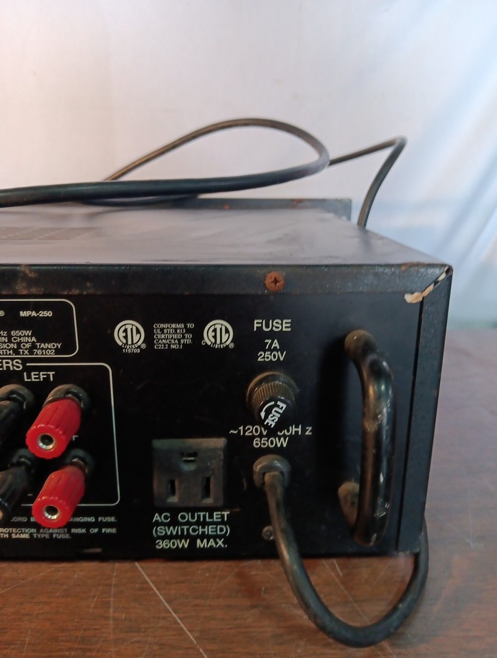 Optimus MPA-250 Stereo Amplifier – 250W Fan Cooled Audio Amp - Powers ...