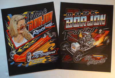 Set of Two Eily Stafford/Mark Borjon Nostalgia Drag Racing 12” x 15 ...