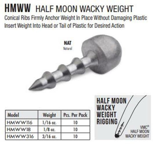 VMC HMWW Half Moon Wacky Weight or NKW Neko Weight Pick Model Size ...