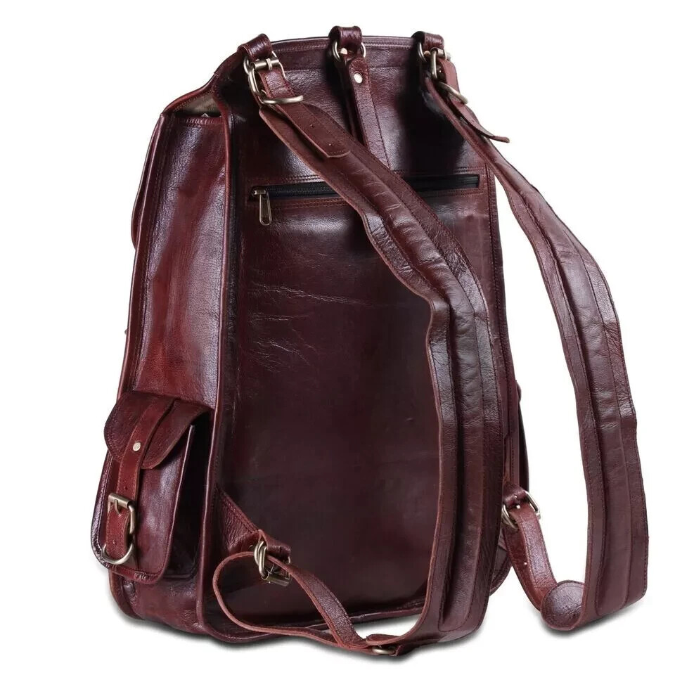 New Genuine Handmade Brown Leather Rucksack Backpack Laptop Bag | eBay