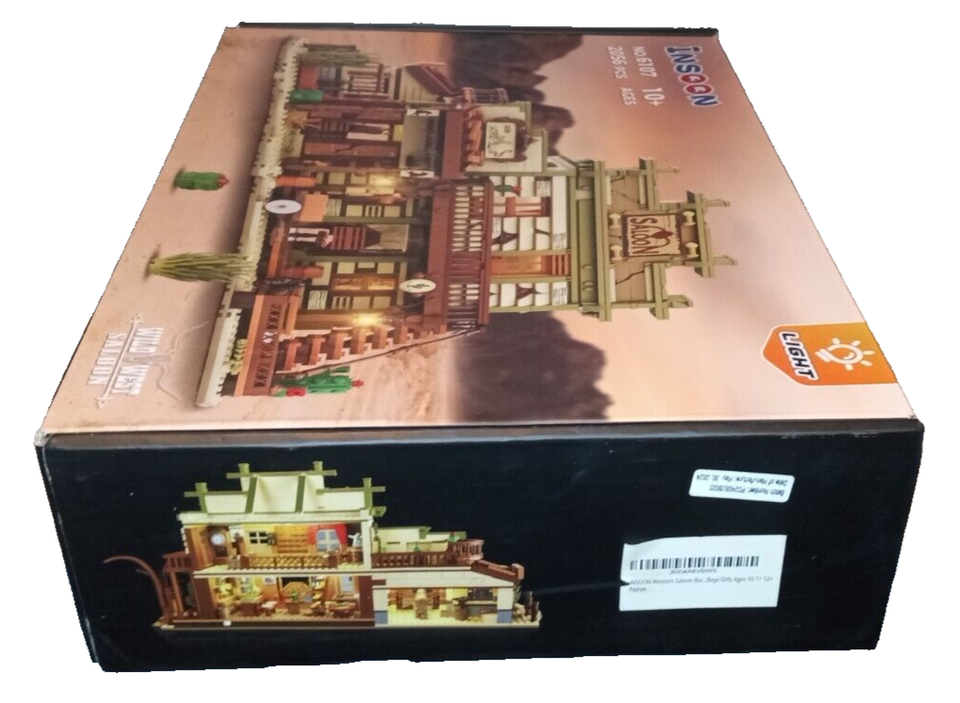 INSOON 2056 PCS Western Saloon Construction Mini Building Kit LED Light ...