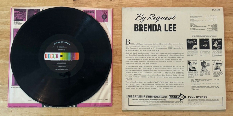 33 12" LP BRENDA LEE BY REQUEST ON DECCA LABEL | eBay