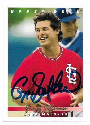 GREGG JEFFERIES Autographed Signed 1993 Upper Deck card #545 St. Louis ...
