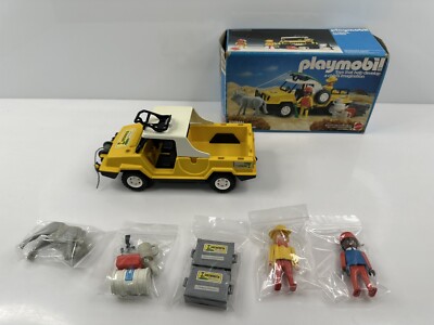 Vintage 1984 Playmobil Animal Series 9766 Range Rover Truck Set Yellow ...