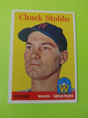 1958 TOPPS CHUCK STOBBS 239 VG BASEBALL WASHINGTON SENATORS | eBay
