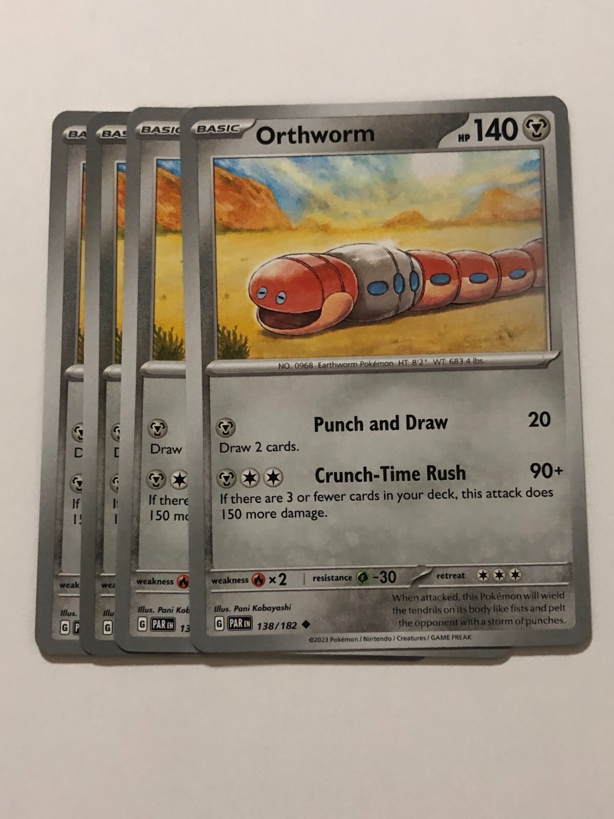Pokemon Card Paradox Rift 4x Playset Orthworm 138/182 NM | eBay
