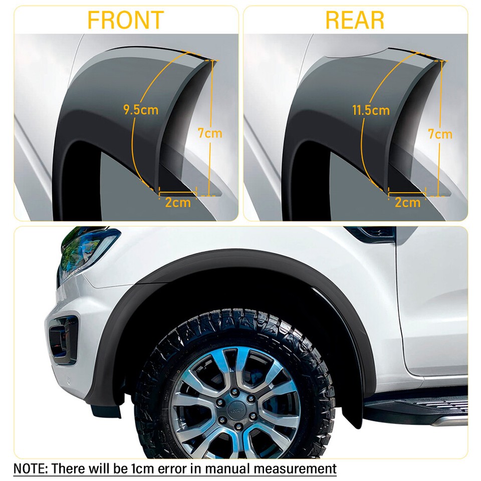 6pcs Wide Wheel Arches Trim Fender Flares Body Kit For Ford Ranger 2015 ...
