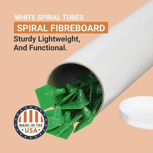 Cardboard Tubes with Caps, 15"L x 3"W x 3"H, Pack of 24 | Poster Tube ...