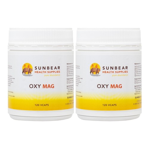 Oxy Mag Powder x 2 - Oxygenated Magnesium Intestinal Cleanse-120 Caps ...