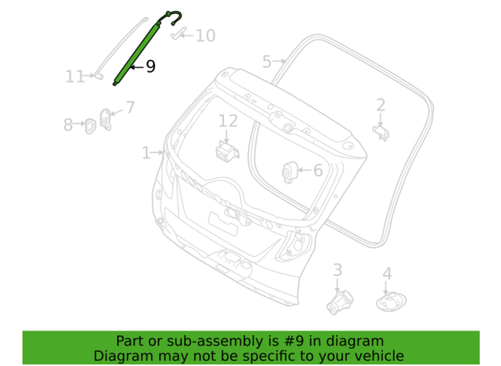 OEM 81841-GI100 COUNTER BALANCE ASSY-POWER T/GATE,RH for Hyundai Ioniq ...