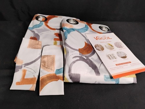 VOGOL Abstract Pattern Grommet Curtain Panels. Two Panels 53" x 84" | eBay