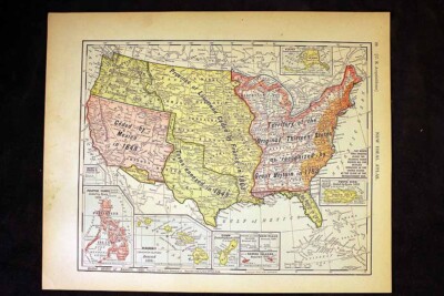 1913 United States Acquisitions or United States Physical Antique Color ...