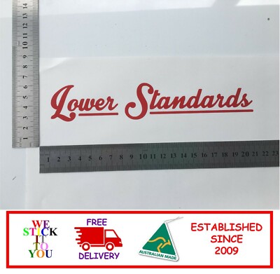 LOWER STANDARDS BUMPER STICKER,VINYL DECAL,WINDOW, LAPTOP..BIKE ...