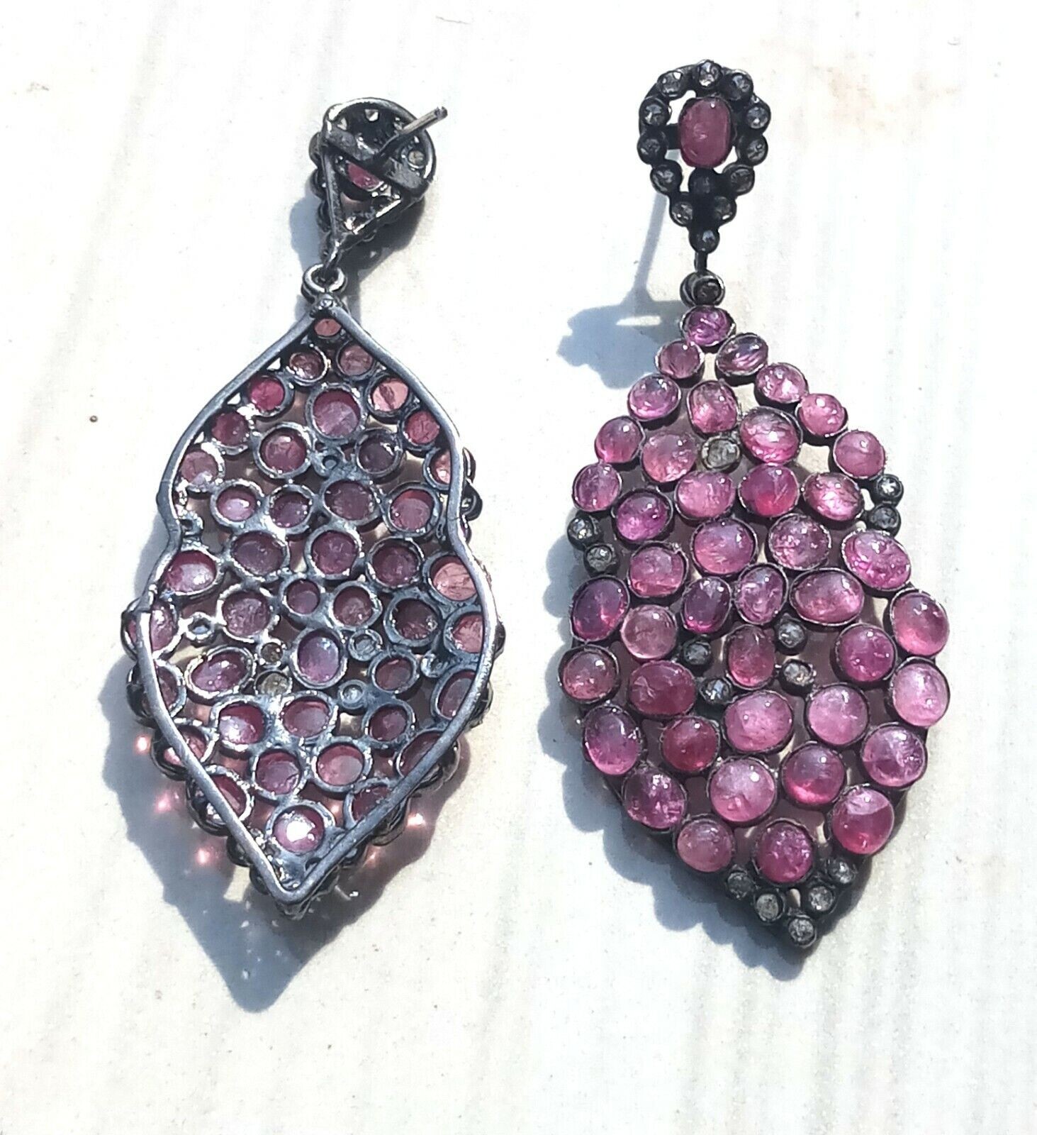 925 Sterling Silver Natural Oval Tourmaline Drop/Dangle Engagement ...