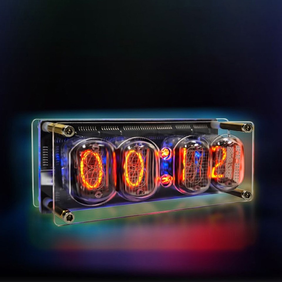 IN12 Nixie Glow Tube Clock with High Precision Time and Date Display ...