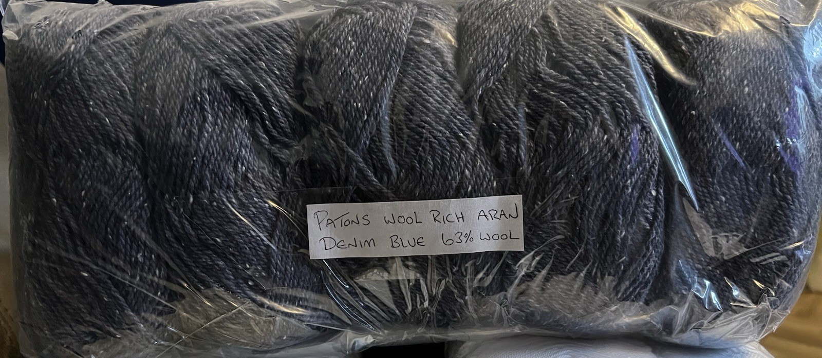 500G PATONS WOOL RICH ARAN IN DENIM BLUE TWEED 63% WOOL | eBay UK