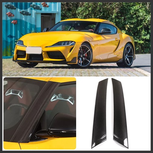 Real Carbon Fiber Front Window Side A-pillar Sticker Trim For Toyota ...