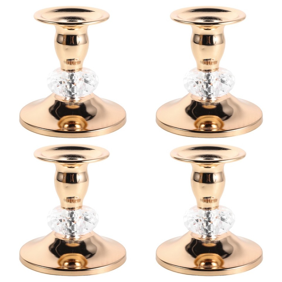 4 Pcs European Crystal Candle Holder Holders for Table Christmas | eBay ...