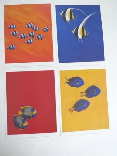 16 x 12 print lithograph Keith Siddle Tropical Fish ocean reef tank Art ...