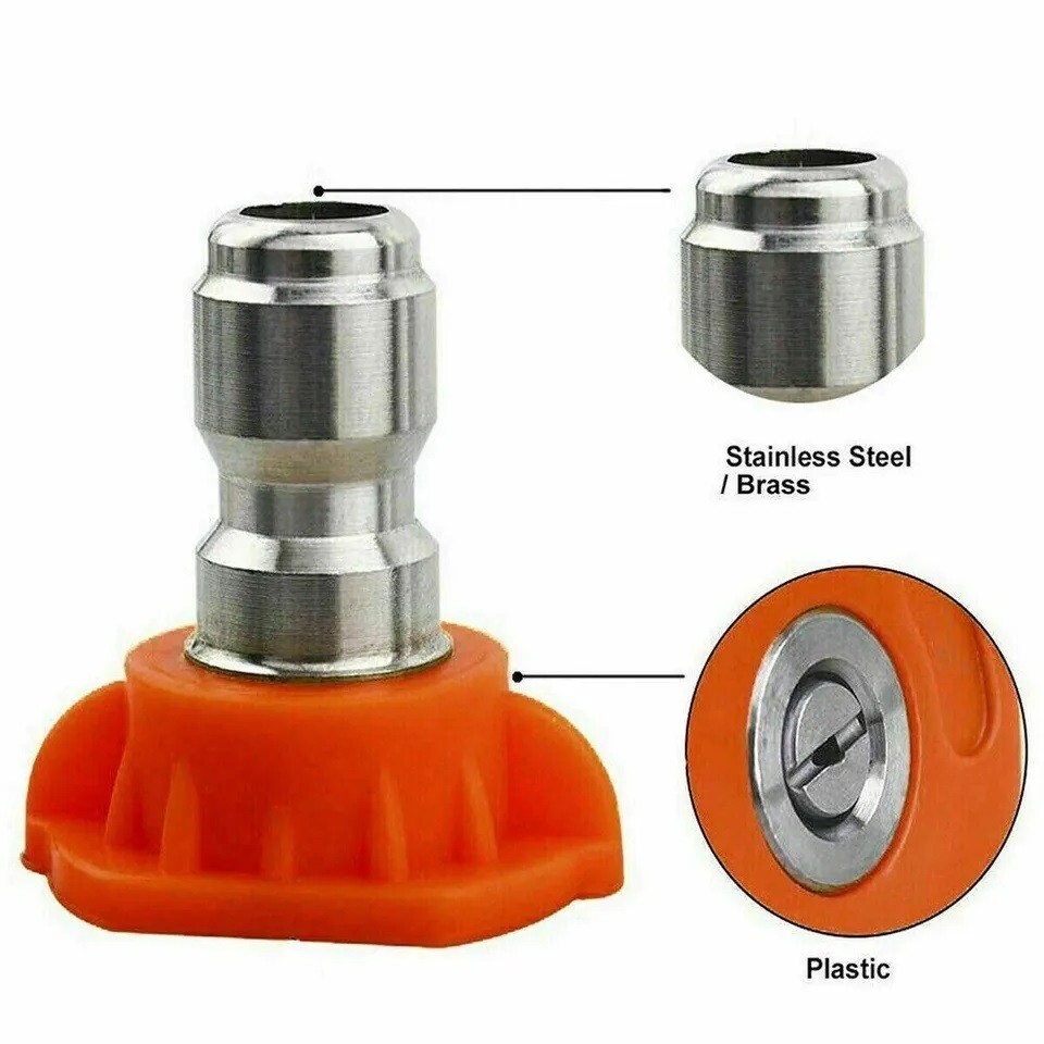 5-Pack Pressure Washer Spray Nozzle Tip Set Multiple Degrees 1/4" Quick ...