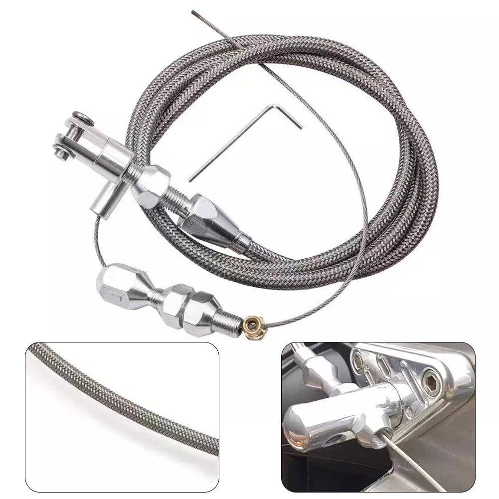 Silver Throttle Cable Kit for Chevrolet LS LS1 4 8 5 3 5 7 6 0L Engines ...