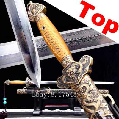 Sharp Damascus Steel TaiChi/WuShu Qing Sword Battle Ready Chinese WuShu ...