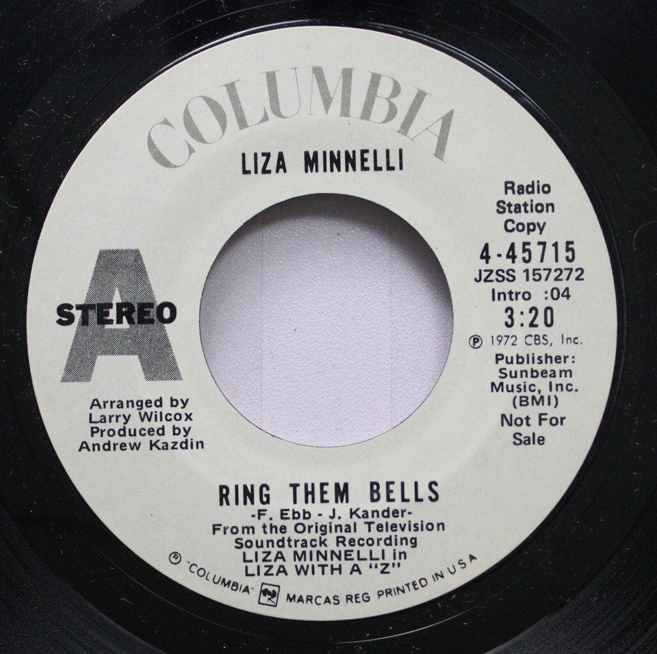 Pop Promo Nm! 45 Liza Minnelli - It Was A Good Time / Ring Them Bells ...