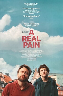 A REAL PAIN MOVIE POSTER 2 Sided ORIGINAL 27x40 JESSE EISENBERG KIERAN ...