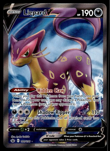 Liepard V (Full Art) 180/198 SWSH06: Chilling Reign Pokemon | eBay