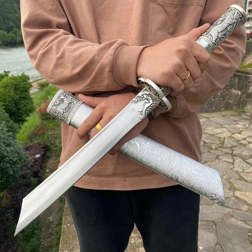 Chinese KungFu Sword Spring Steel Blade Wushu Dao Foo Dog Edge Can Be ...