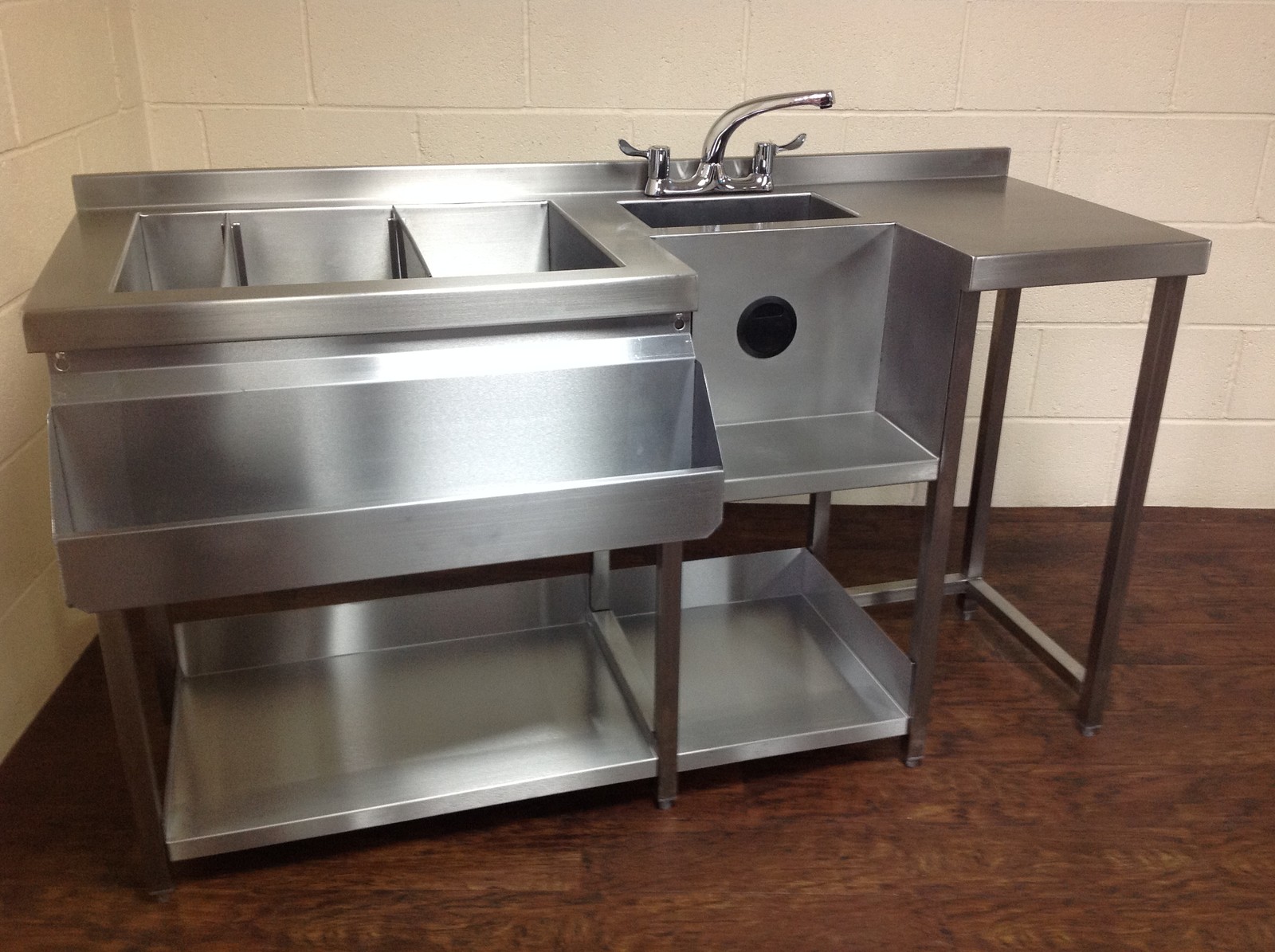 Blender Cocktail Bar Station, Stainless Steel, Bar Sink & Insulated Ice ...