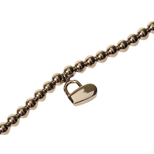 New HUGO BOSS Women's Beads Collection Heart Lock Key Bracelet in Rose ...