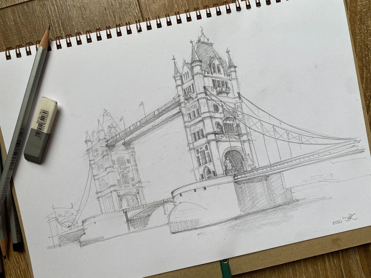 Simple London Bridge Drawing