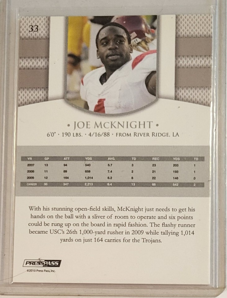 2010 Press Pass PE Blue #33 Joe McKnight USC Trojans Football Card | eBay