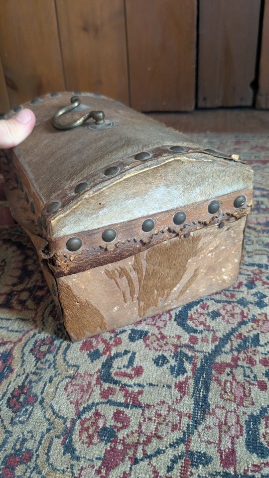 Best Antique Early Primitive Leather Hide Covered Wood Document Box 9 ...